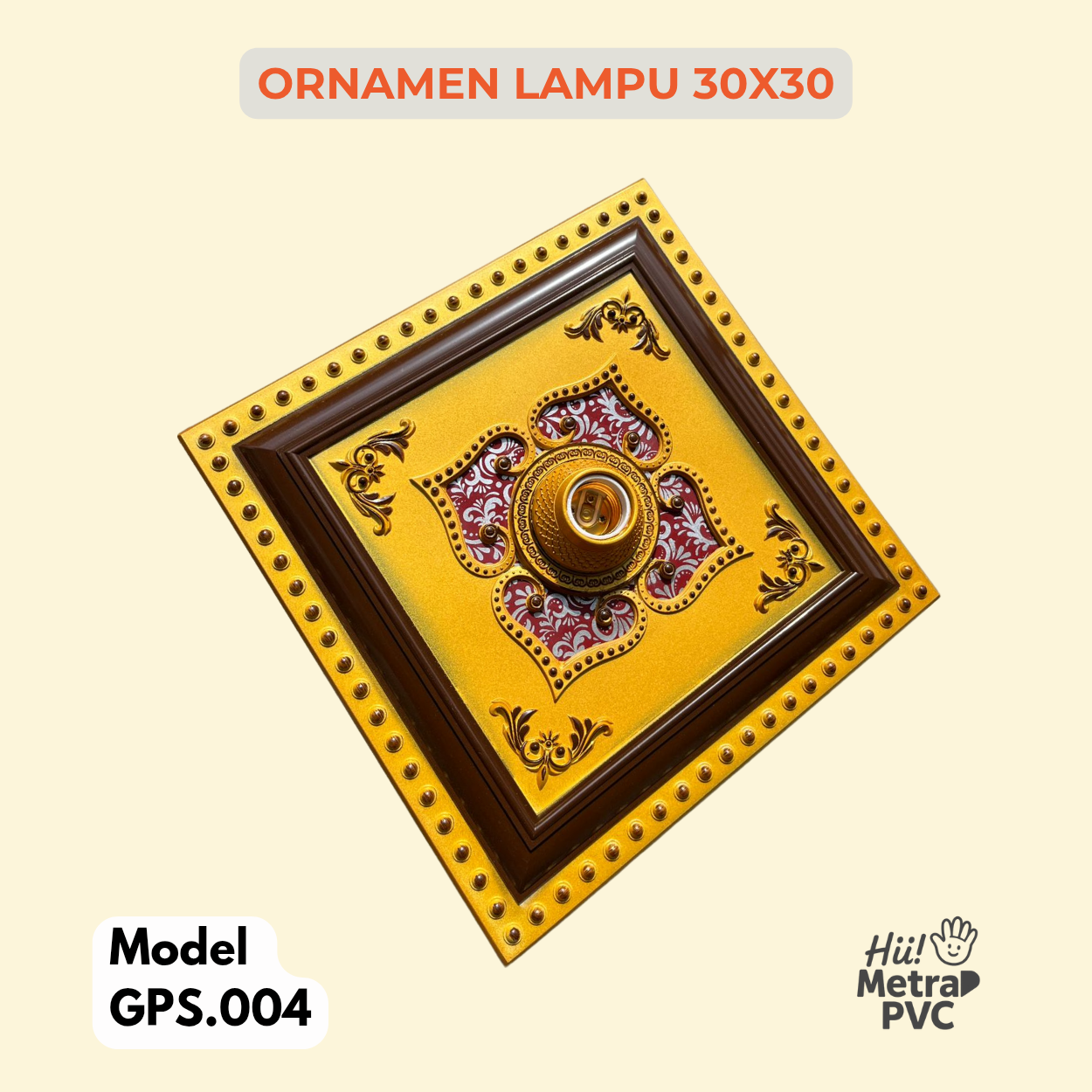Ornamen Lampu Plafon - MetraPVC Lombok – Plafon PVC, Wallpanel, Lantai ...